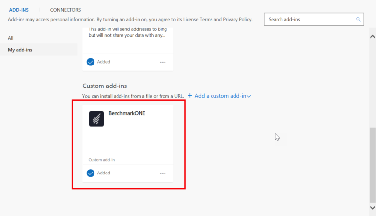 BenchmarkONE Outlook Add-In - BenchmarkONE
