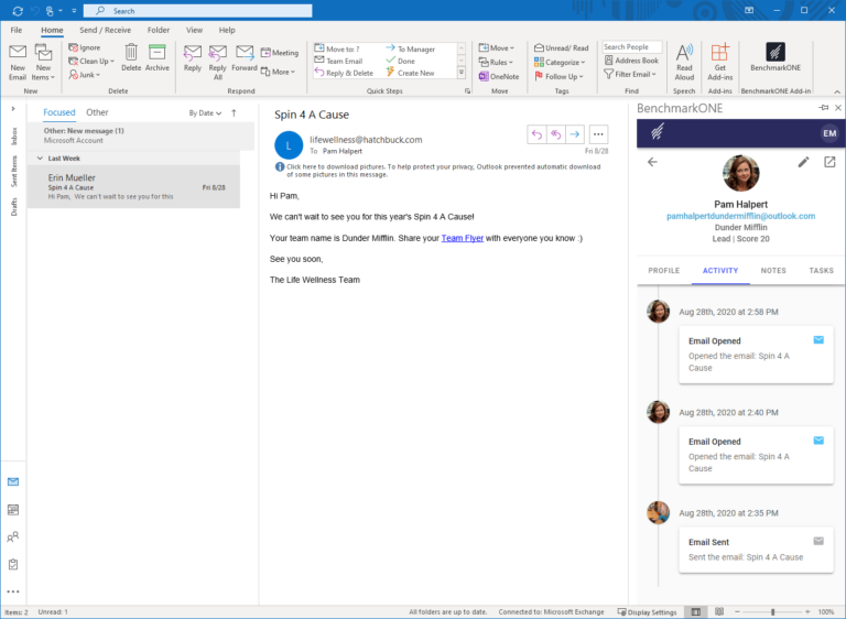 BenchmarkONE’s Latest Feature: Outlook Add-in